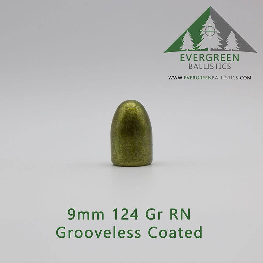 9mm 124 Gr Round Nose Coated Bullets– Evergreen Ballistics