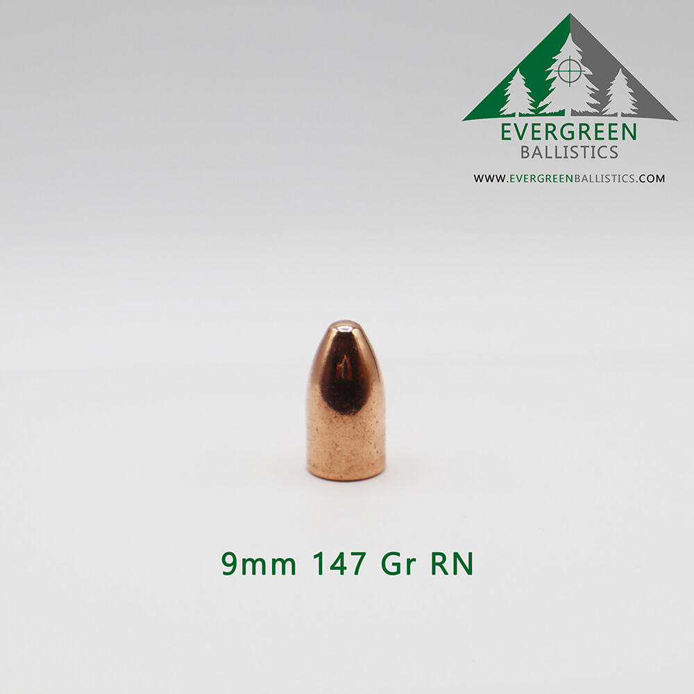 9mm 147 Grain Round Nose Plated Bullets – Evergreen Ballistics